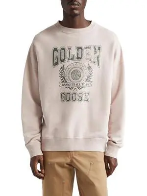 GOLDEN GOOSE Journey Logo Graphic Sweatshirt - Shadow Grey/ Hunter Green