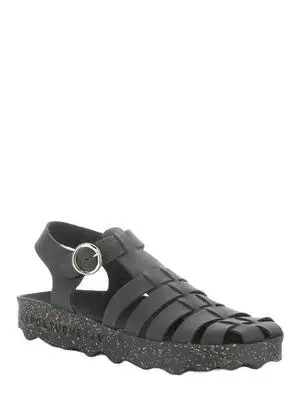 Fly London Calix Slingback Fisherman Sandal - Black
