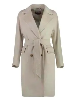 Max Mara Belted Double-breasted Coat - Neutrals
