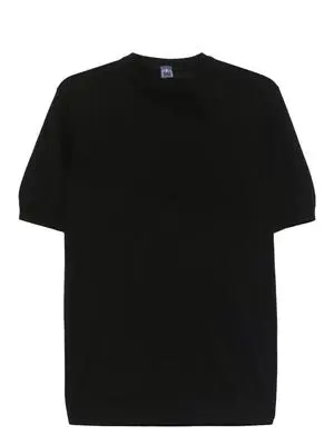 Fedeli Fine-knit T-shirt - Black