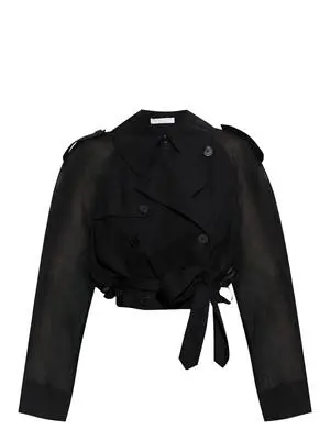 Helmut Lang Cropped Double-breasted Coat - Black