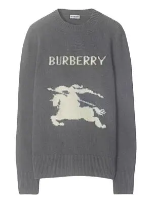 Burberry Equestrian Knight Intarsia Jumper Grey