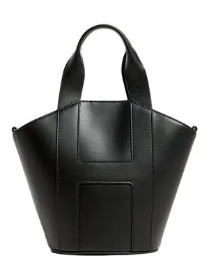 Harrods Leather Grab Tote Bag - Black