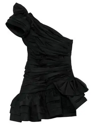 Alessandra Rich Taffeta Mini Dress - Black