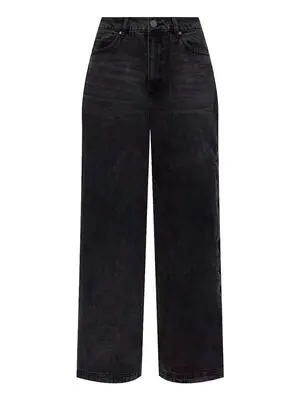 Adidas Zip-detail Wide-leg Jeans - Black