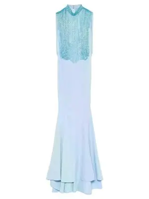 AAVVA Fringed Mermaid Gown - Blue