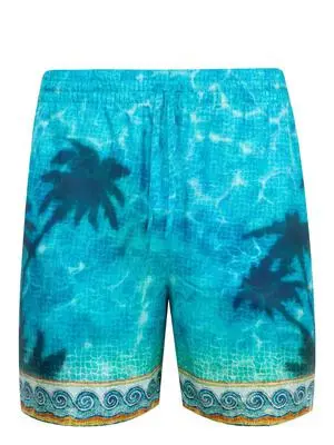 Casablanca Silk Shorts - Blue