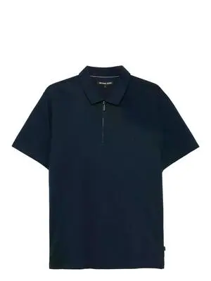 Michael Kors Zip-up Piqué Polo Shirt - Blue