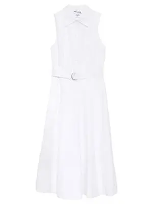 Dkny Drop-waist Midi Shirt Dress - White