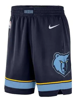 Nike Nba Memphis Grizzlies Icon Edition Swingman Drifit Shorts - Navy Blue/white