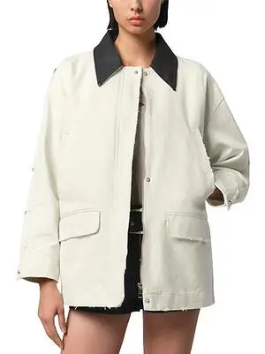 Apparis Clive Raw Denim Workwear Jacket - Antique White