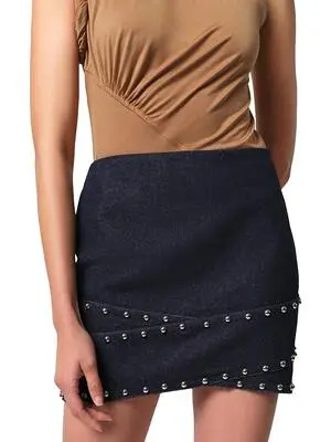 Apparis Bullet Raw Denim Crossover Skirt - Indigo