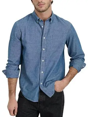 ALEX MILL Japanese Chambray Shirt - Chambray Rinsh Wash