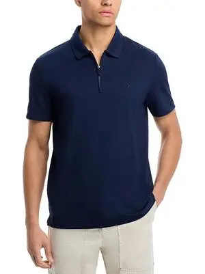 Michael Kors Sleek Pique Zip Polo Shirt Midnight