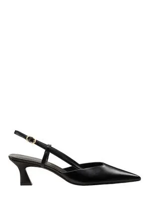 STUART WEITZMAN Vinnie 50 Slingback Kitten Heels Black Basic