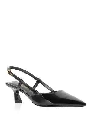 STUART WEITZMAN Vinnie 50 Slingback Kitten Heels - Black