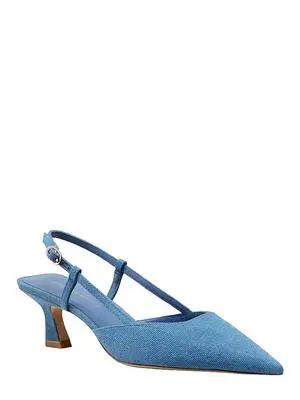 STUART WEITZMAN Vinnie 50 Slingback Kitten Heels Washed