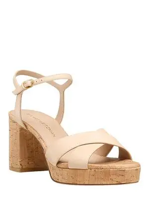 STUART WEITZMAN Dayna Platform Sandals Barely Beige