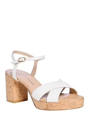 STUART WEITZMAN Dayna Platform Sandals - Cream