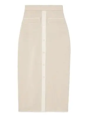 JOSEPH Cotton Knit Midi Skirt - Neutrals