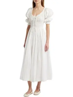 DÔEN Ischia Convertible Organic Cotton Maxi Dress - Salt