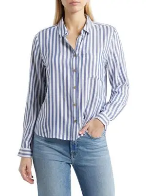 BEACHLUNCHLOUNGE Beachlunchlounge Candace Striped Button-Up Shirt Barrier Island