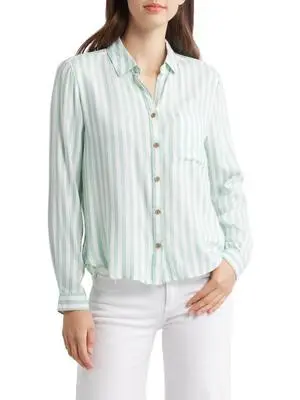 BEACHLUNCHLOUNGE Beachlunchlounge Candace Striped Button-Up Shirt Deja Vu