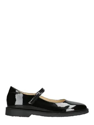 PAPOUELLI Patent Leather Emilia Mary Janes - Black