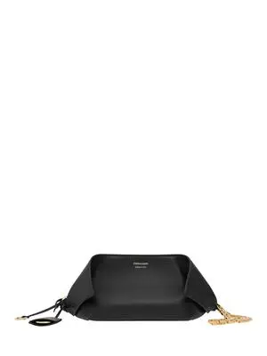 FERRAGAMO Gancini Chain Folded Clutch - Black