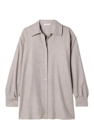 THE ROW Komako Brushed Wool And Cashmere-blend Shirt - Cream