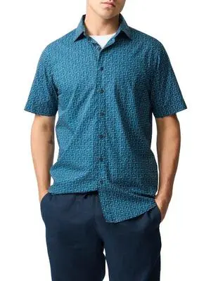 Rodd & Gunn Keystone Print Short Sleeve Button-up Shirt - Night