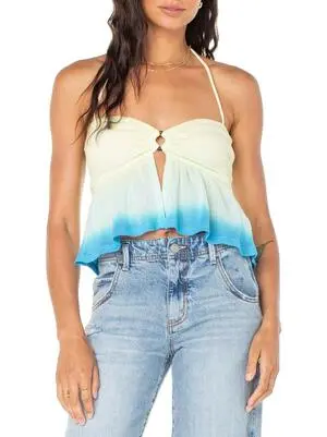 Roxy Magic Hour Ombré Halter Top - Azure Blue Solid