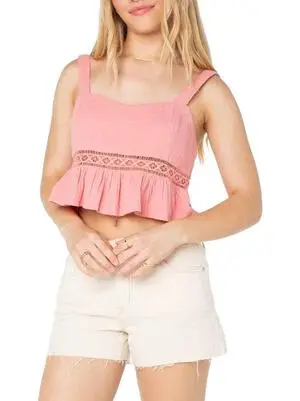 Roxy Island Time Cotton Crop Tank - Mauve Glow Solid