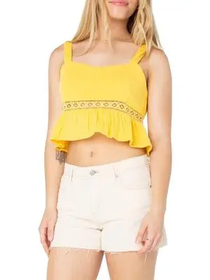 Roxy Island Time Cotton Crop Tank - Mimosa Solid