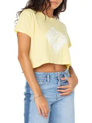 Roxy Wave Riders Cotton Crop Graphic T-shirt - Snapdragon Solid