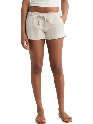 Roxy Oceanside Cotton Shorts - Stone