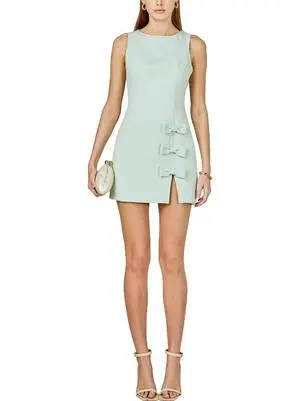 Endless Rose Bow Detail Sheath Mini Dress - Seafoam