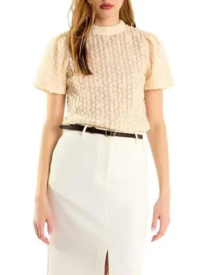Endless Rose Textured Lace Top - Ivory