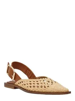 Steve Madden Shay Slingback Flats - Natural Raffia