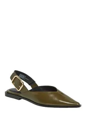 Steve Madden Shay Slingback Flats - Olive Leather