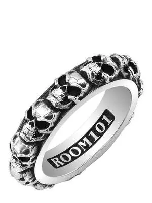 ROOM101 Sterling Multi Skull Band Ring - Silver