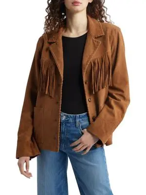 PAIGE PAIGE Maronti Fringed Suede Jacket