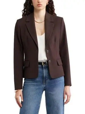 Nordstrom The Hanna Slim Fit Blazer - Brown Mole