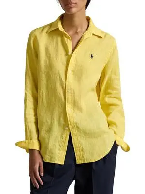 Polo Ralph Lauren Classic Fit Linen Button-up Shirt - Oasis Yellow