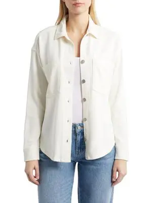 BEACHLUNCHLOUNGE Beachlunchlounge Tiera Cotton French Terry Button-Up Shirt