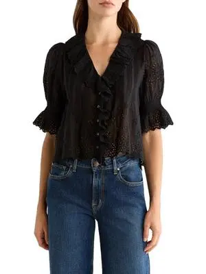 DÔEN DÔEN Henri Organic Cotton Voile Top Black
