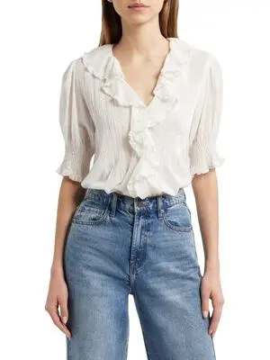 DÔEN Henri Organic Cotton Voile Top - Salt