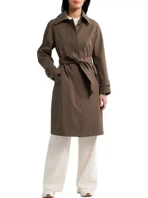 Bcbgmaxazria BCBG Water Resistant Belted Trench Coat Military Green