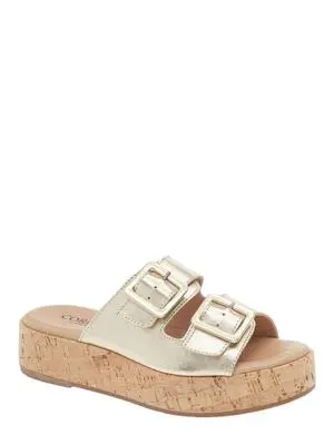 Cordani Karson Platform Slide Sandal - Soft Gold