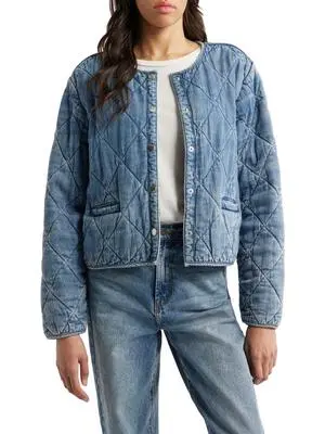 Rails Ency Quilted Denim Jacket - Mid Blue